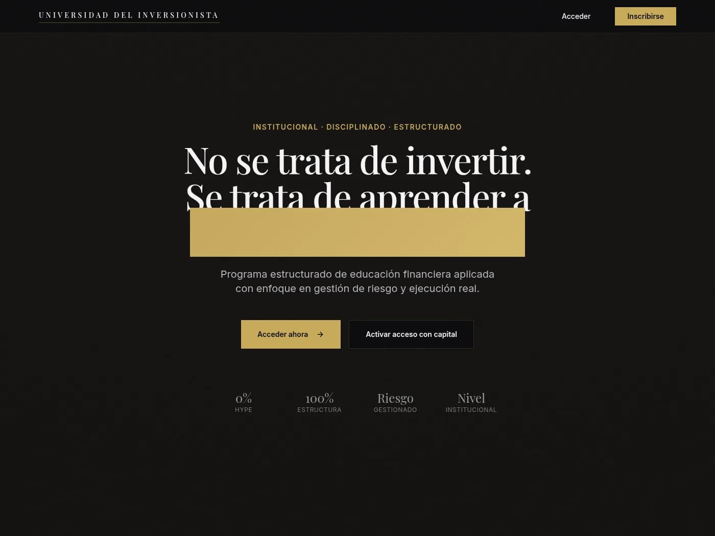 Inversionista Landing Page