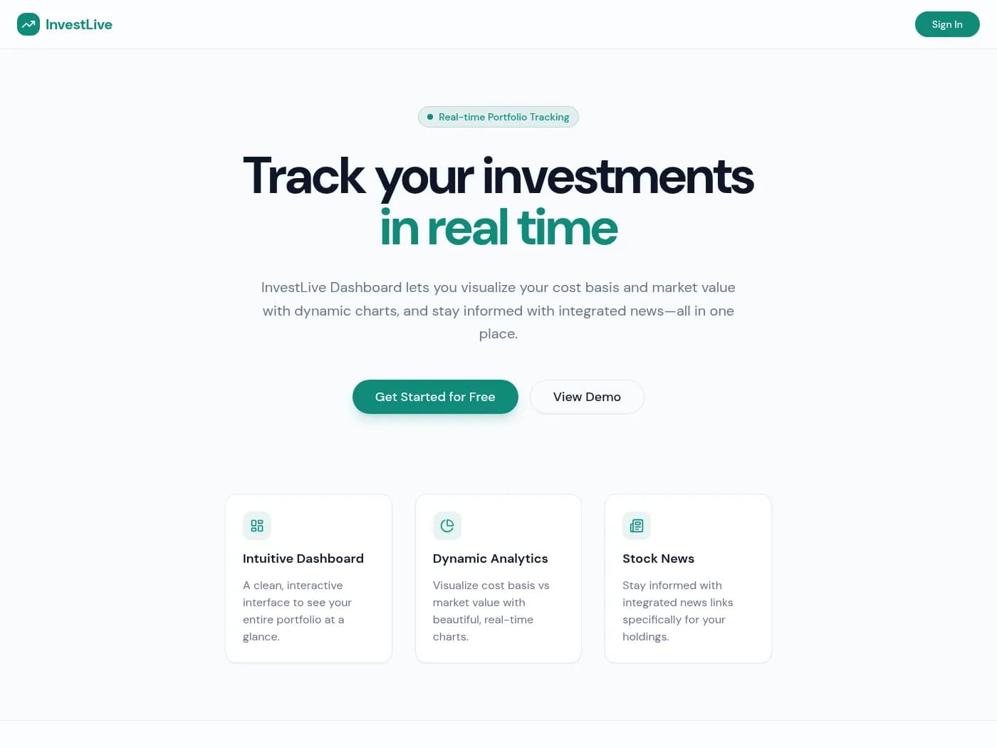 InvestLive Dashboard