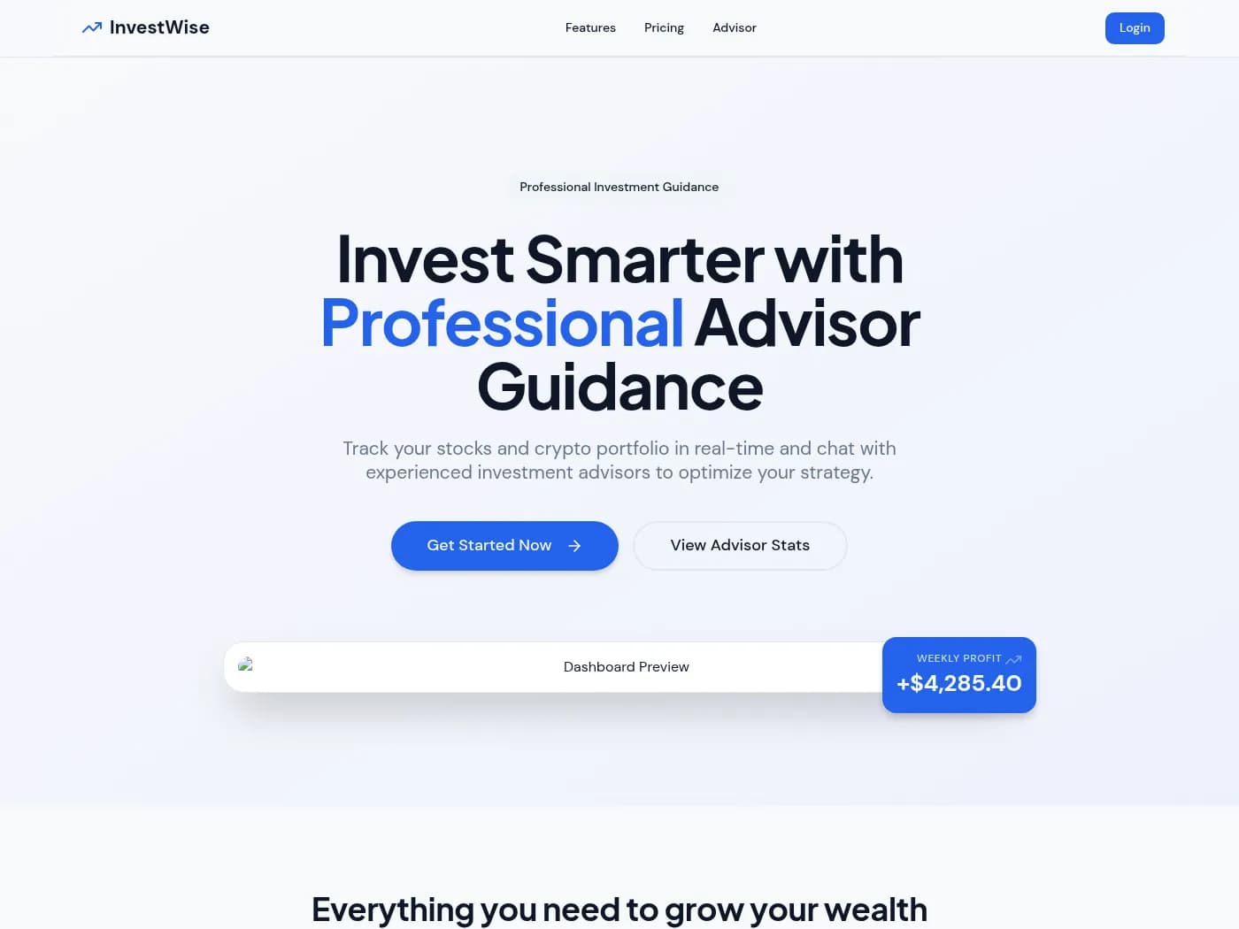 InvestWise Advisor App
