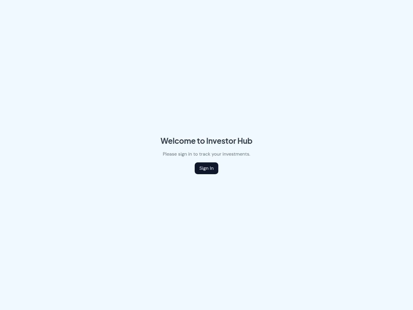 Investor Dashboard Hub