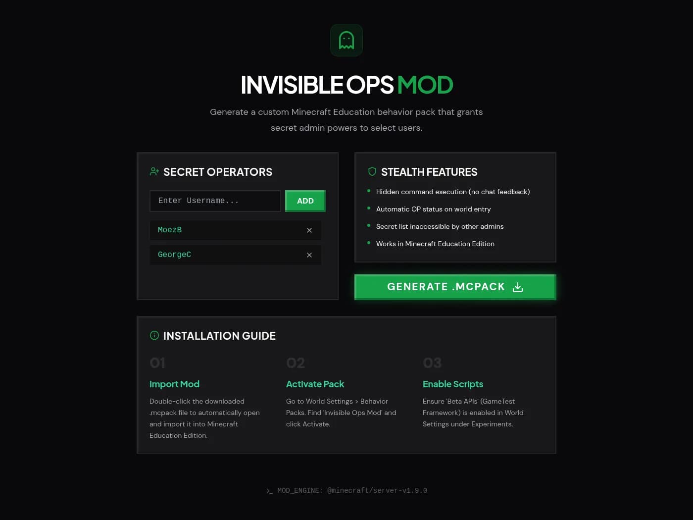 Invisible Ops Mod