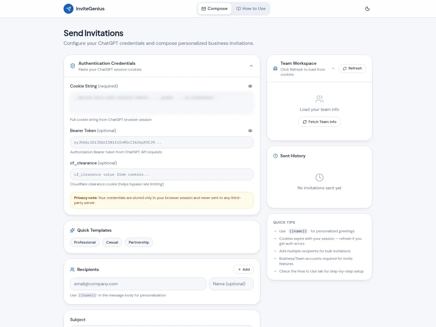 InviteGenius Website