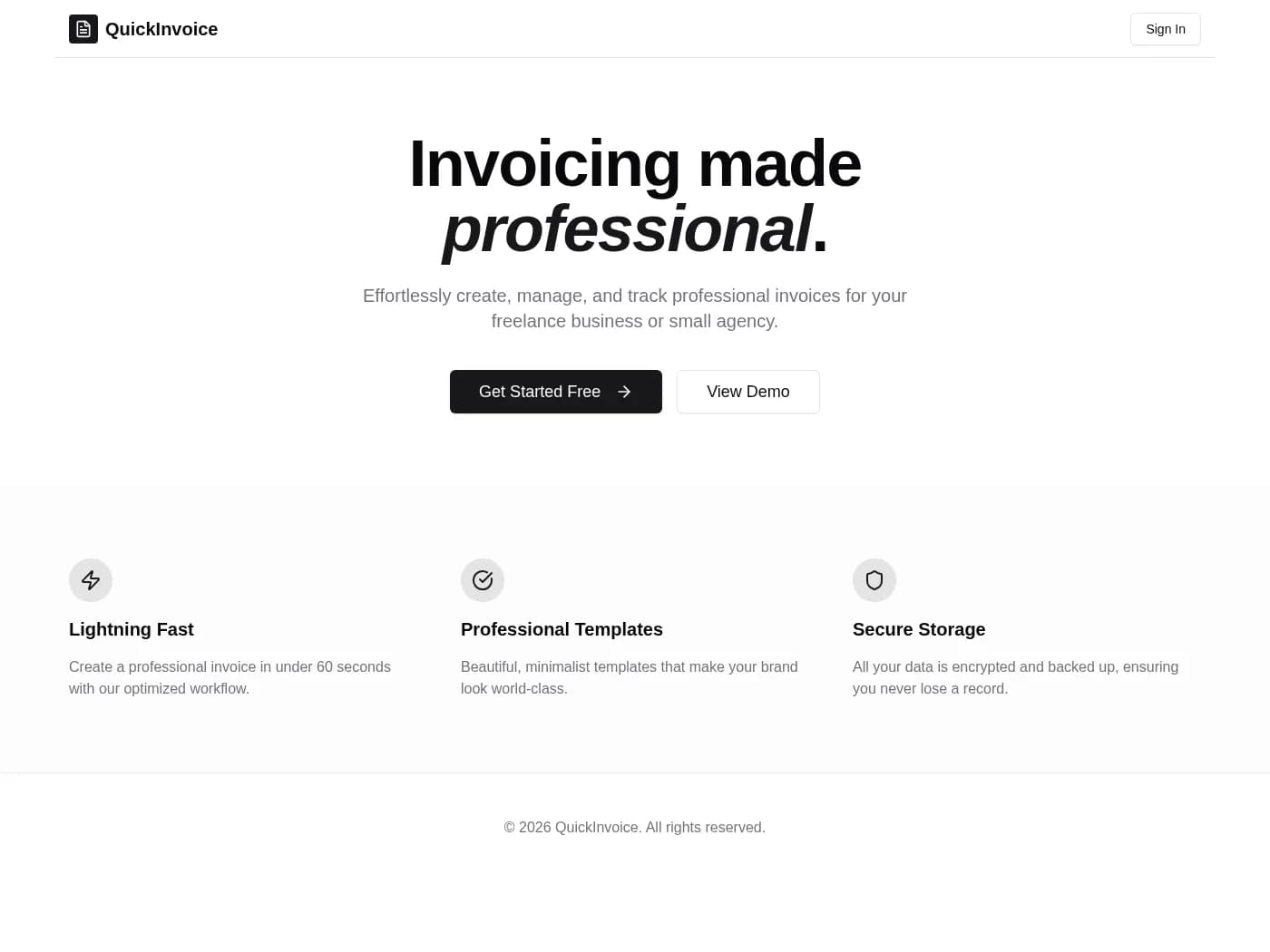 QuickInvoice Generator