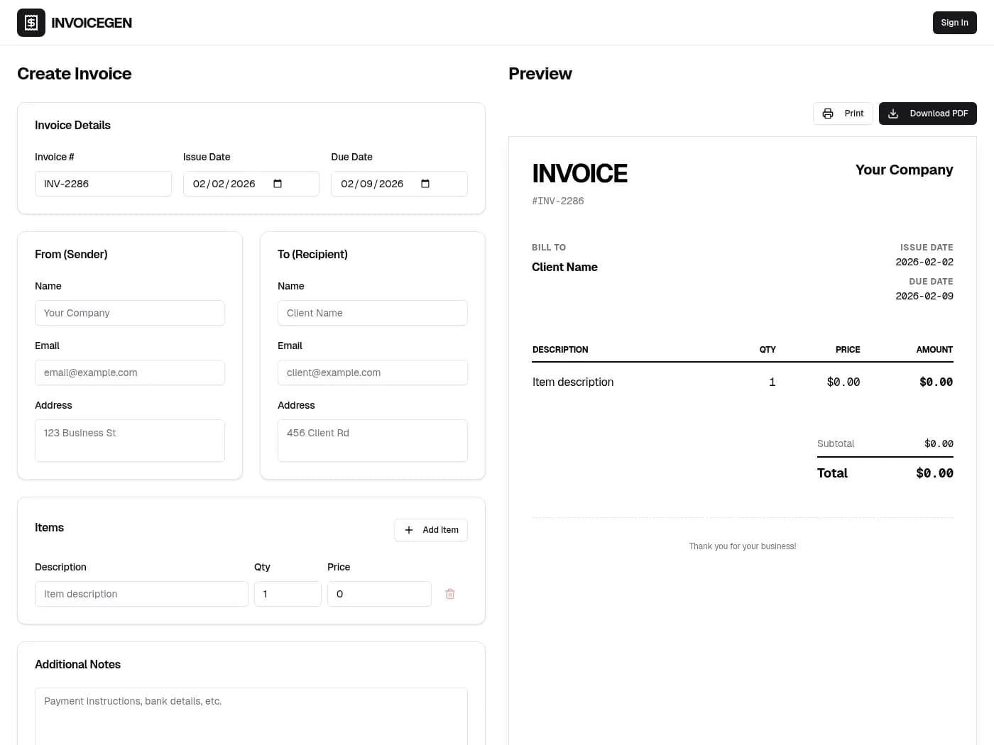 InvoiceGen