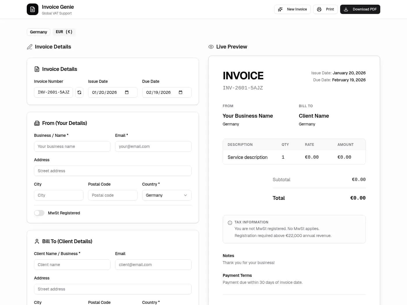 Global Invoice Genie