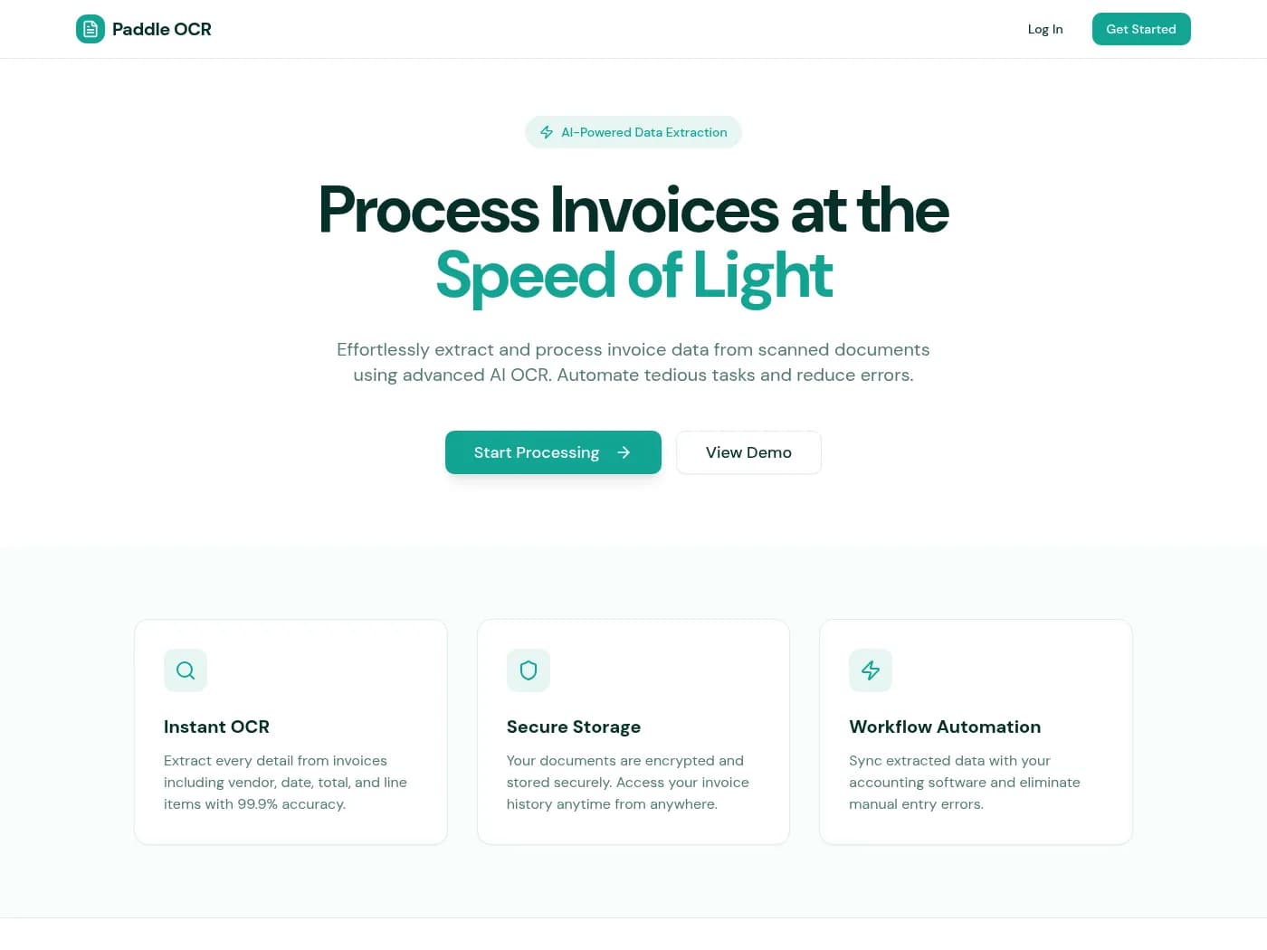 Paddle Invoice OCR