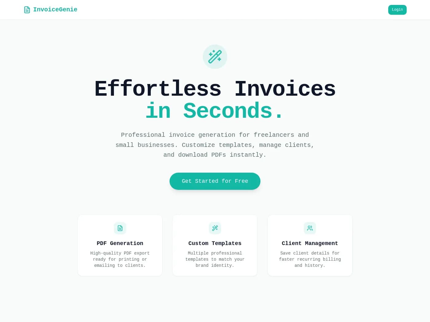 InvoicePDF Genie