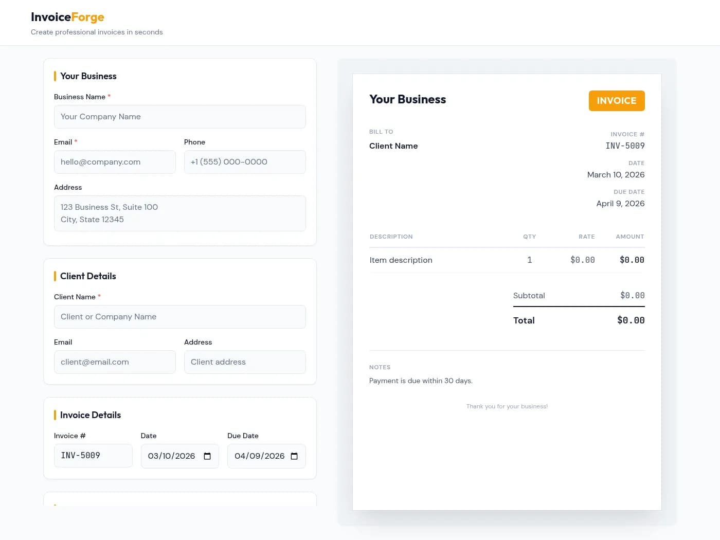 Invoice PDF Generator