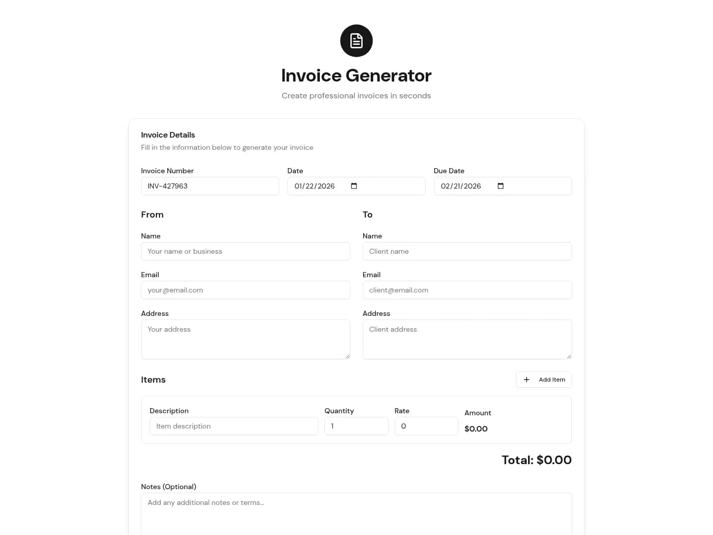 Invoicely Generator