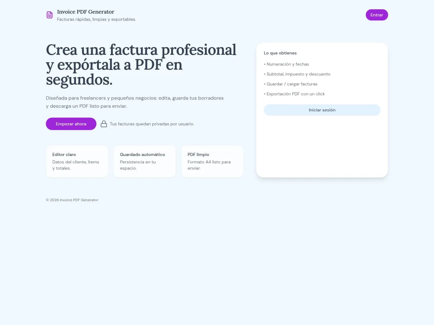 Invoice PDF Generator