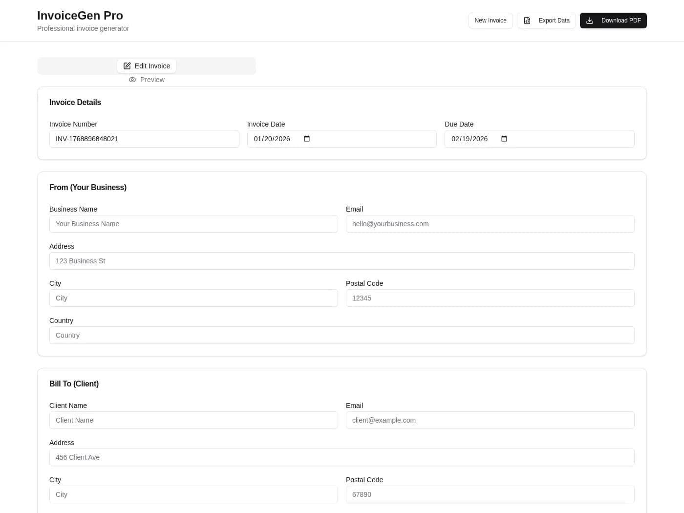 InvoiceGen Pro