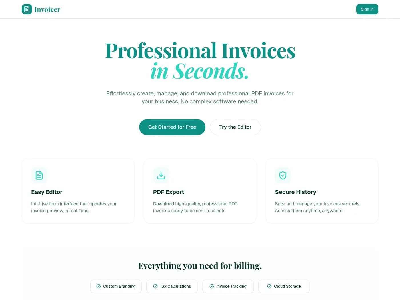 Invoicer PDF Generator