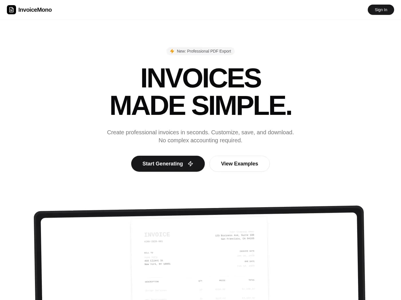 Invoice PDF Generator