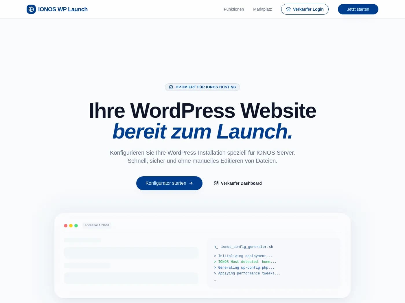 IONOS WordPress Site Launch