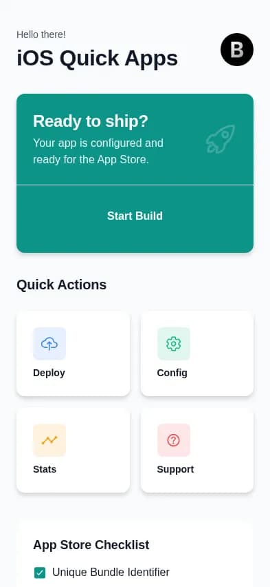iOS Quick Apps