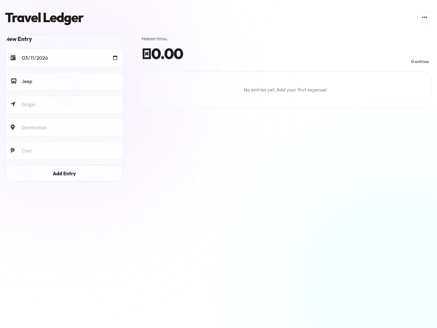 iOS 26 Travel Ledger