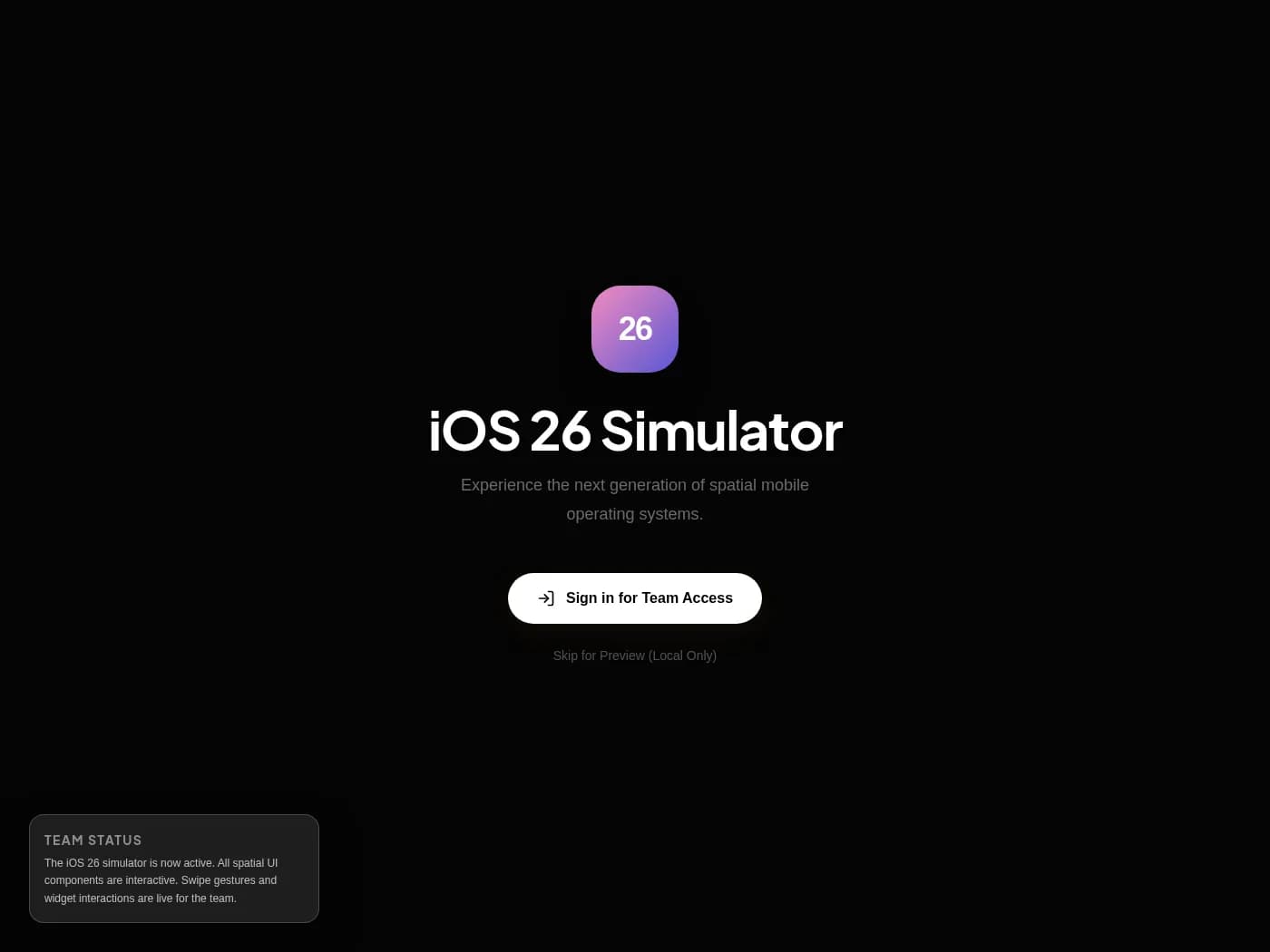iOS 26 Web Simulator