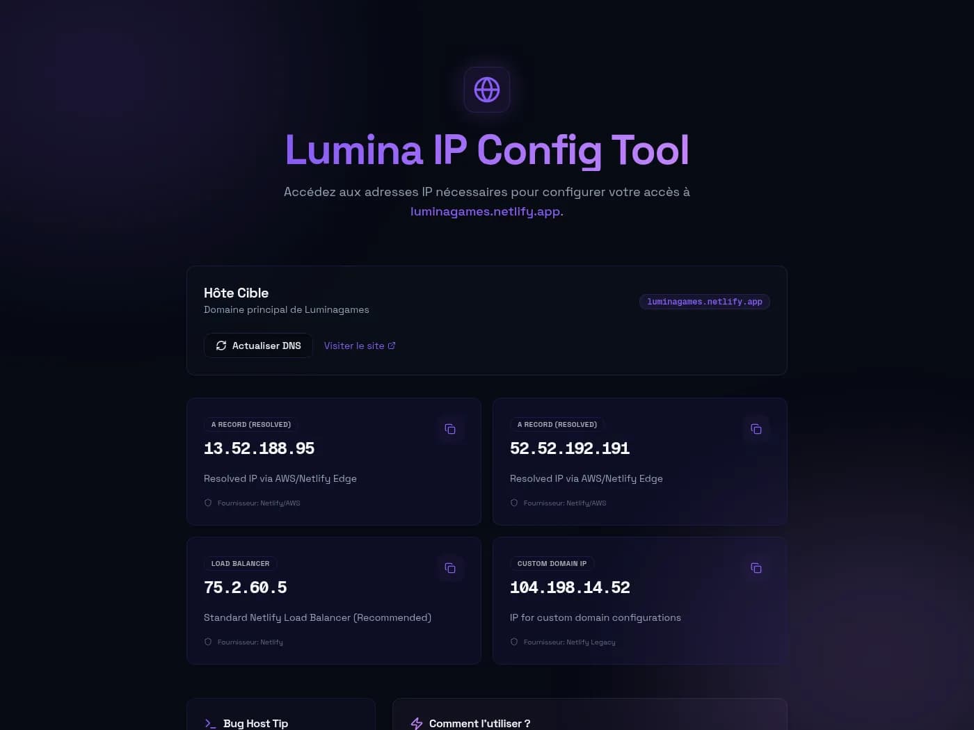 Luminagames IP Config