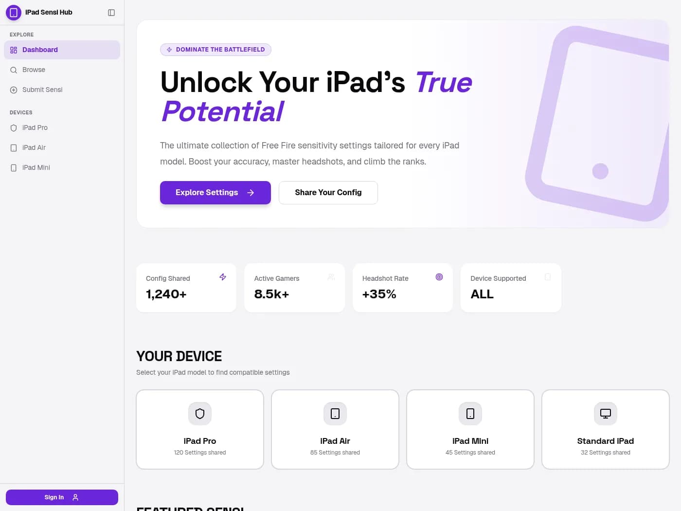 iPad Sensi Hub