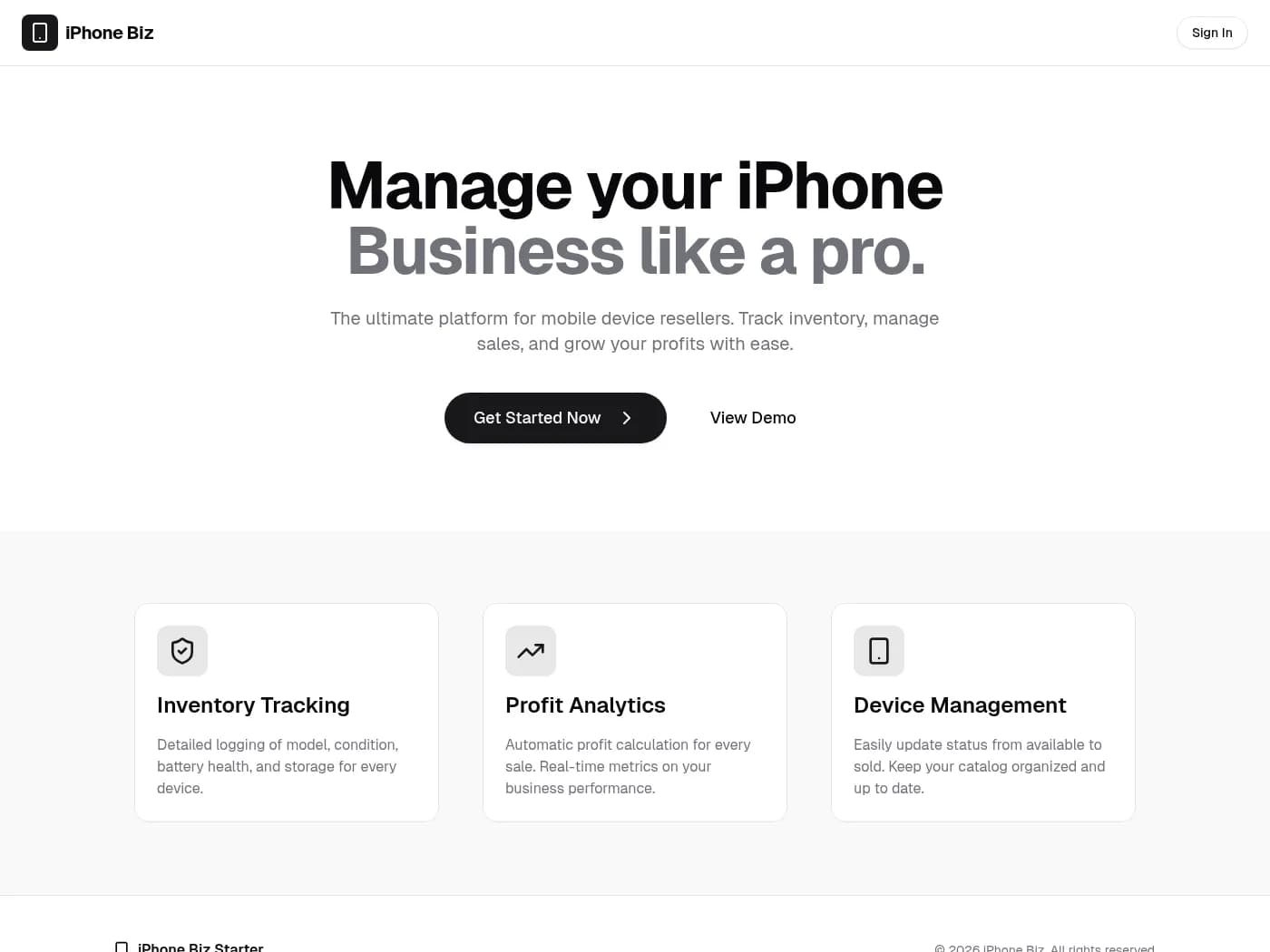 iPhone Biz Starter