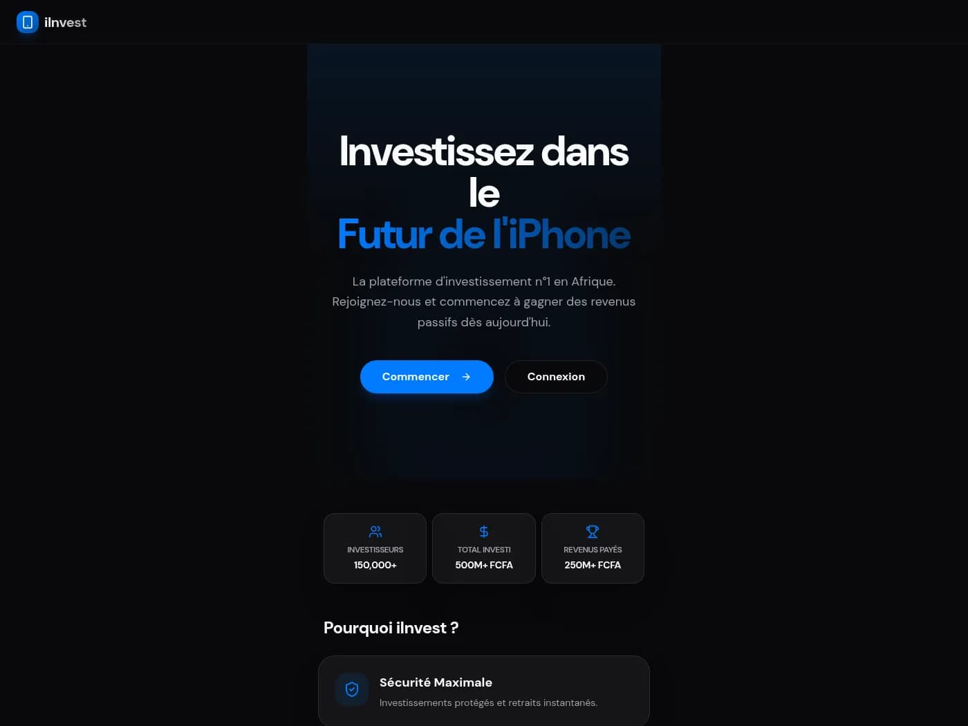 iPhone Invest Platform