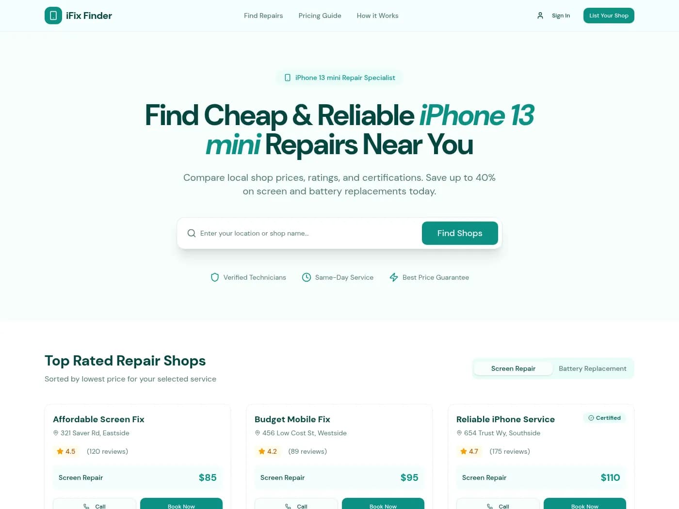 iPhone Repair Finder