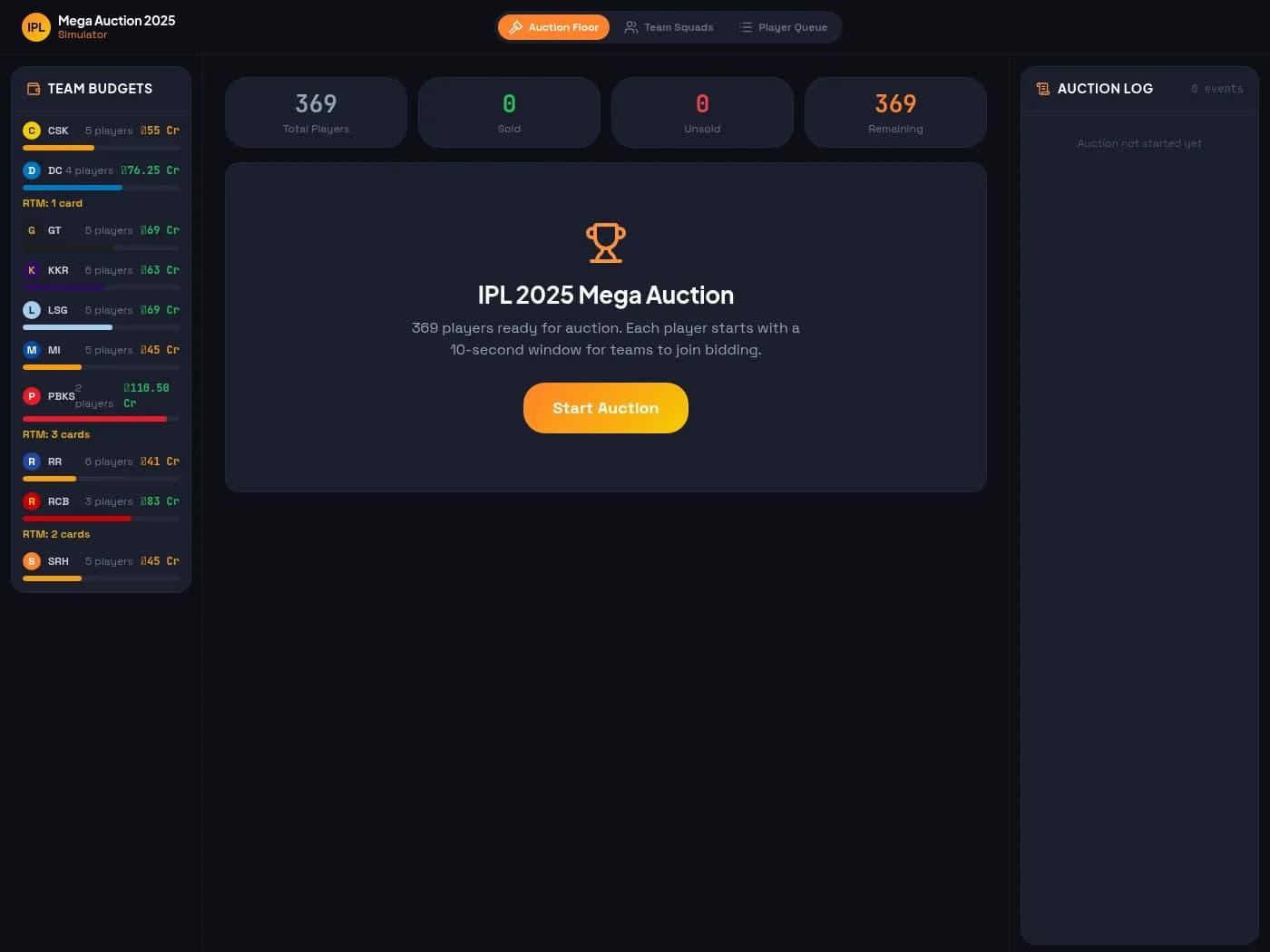 IPL Mega Auction Sim