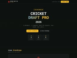 Cricket Draft Pro 2026 | Built with Blink
