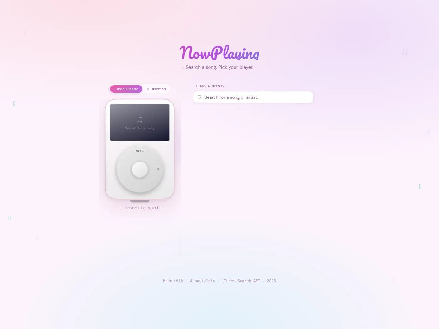 NowPlaying iPod and Discman