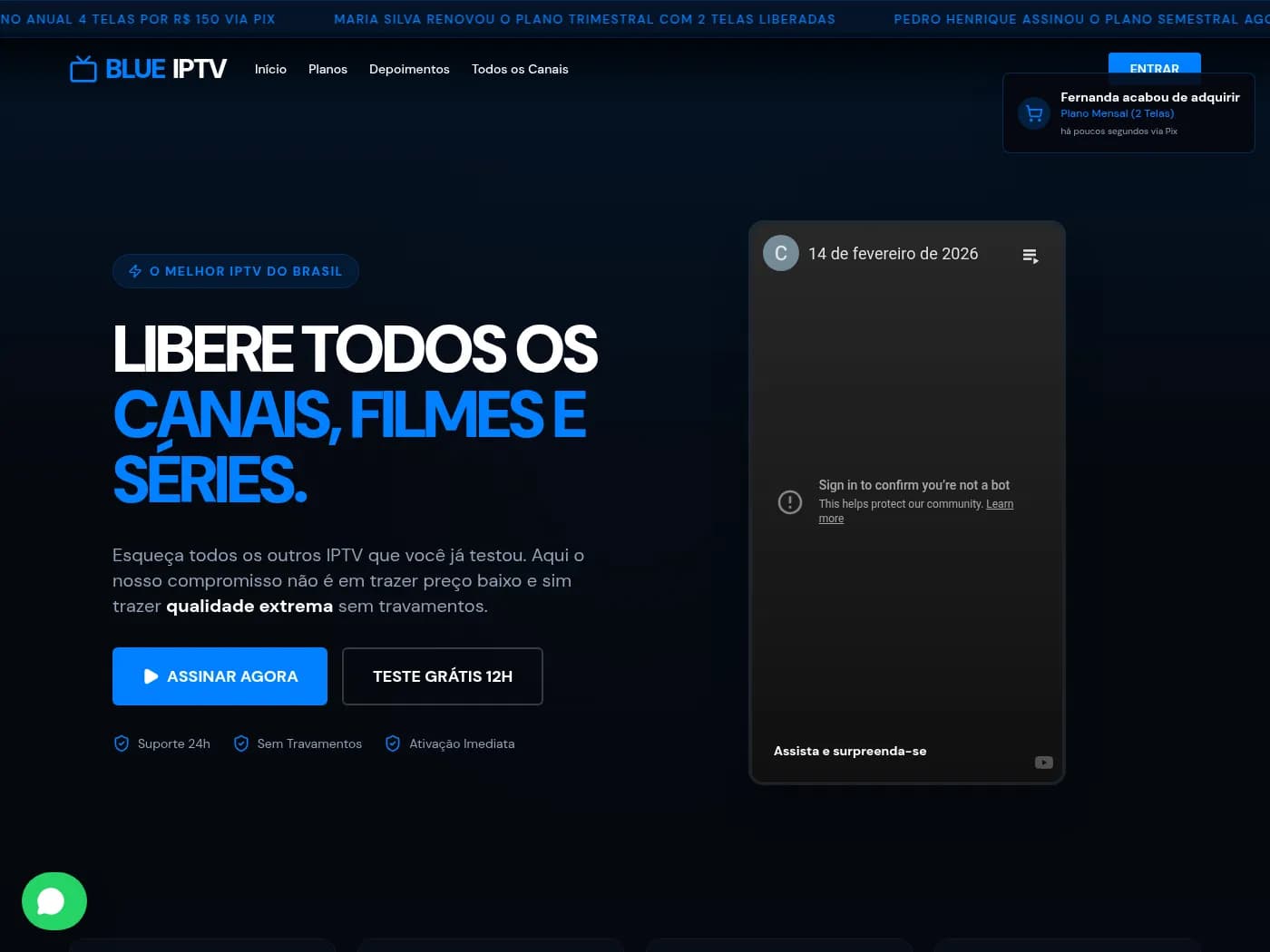 BlueIPTV Landing Pro