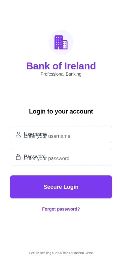 Ireland Bank Clone App