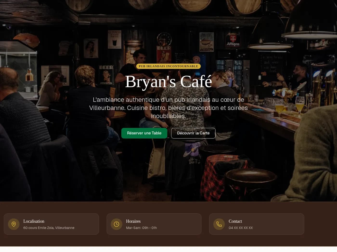 Irish Pub Reservation Site