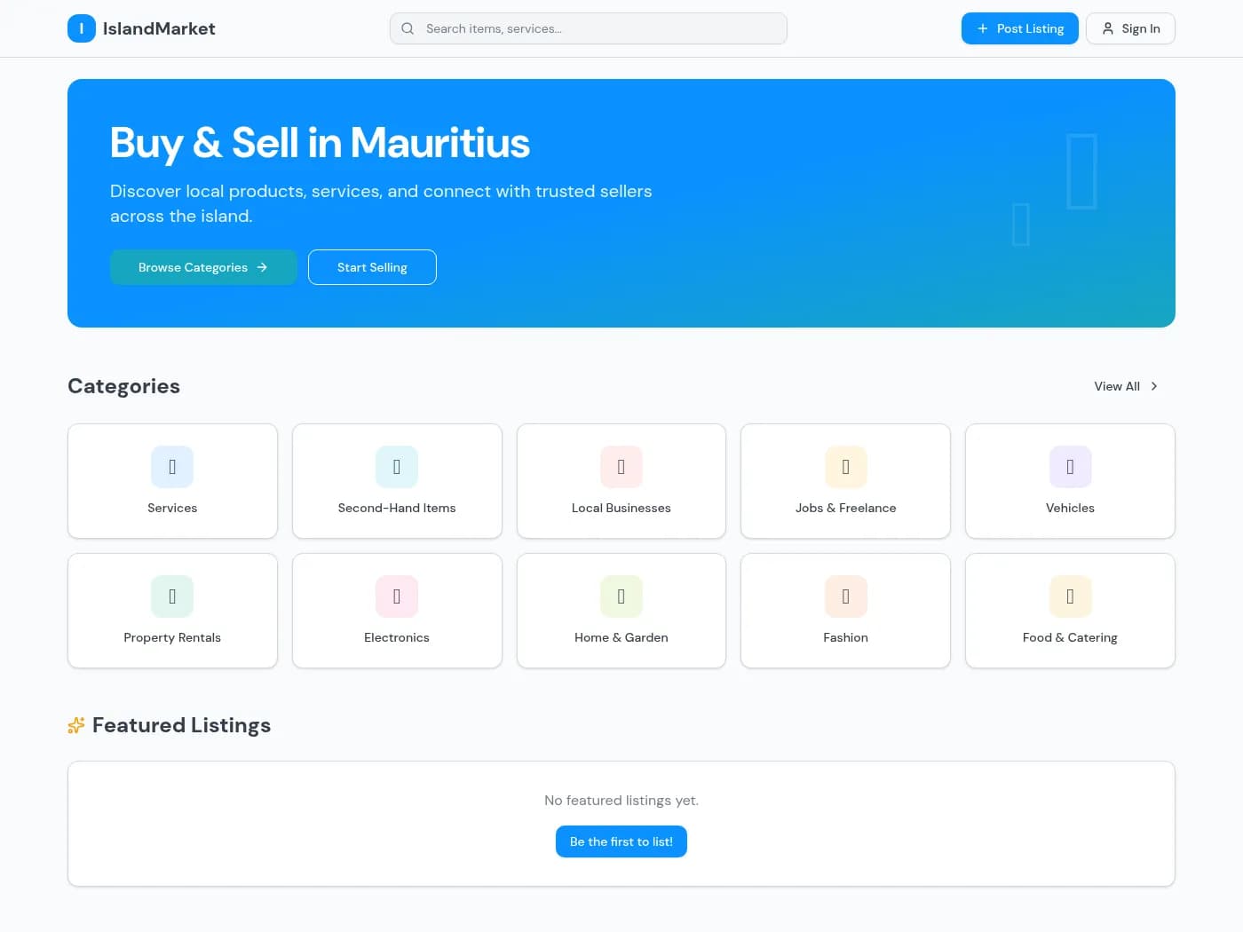 IslandMarket Marketplace App