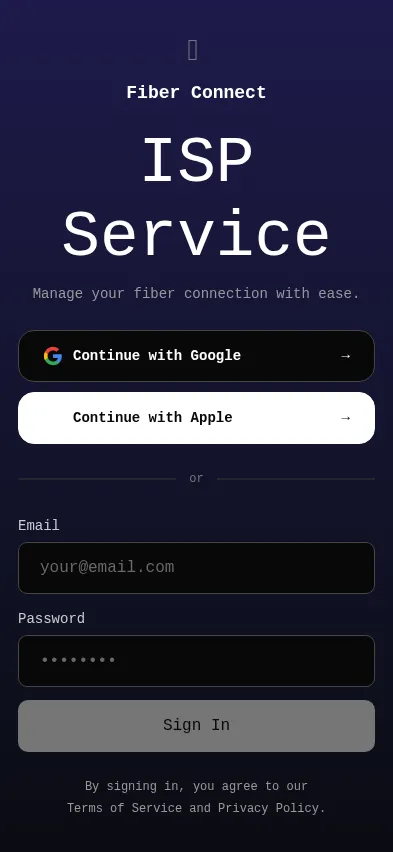 ISP Service Mobile App