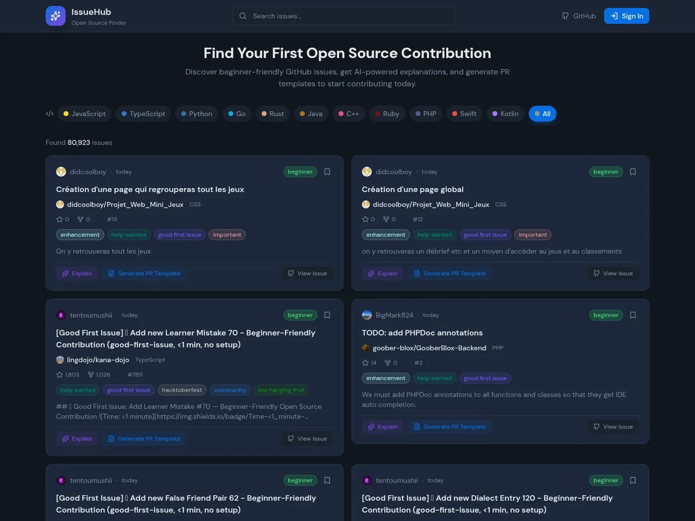 Open Source IssueHub