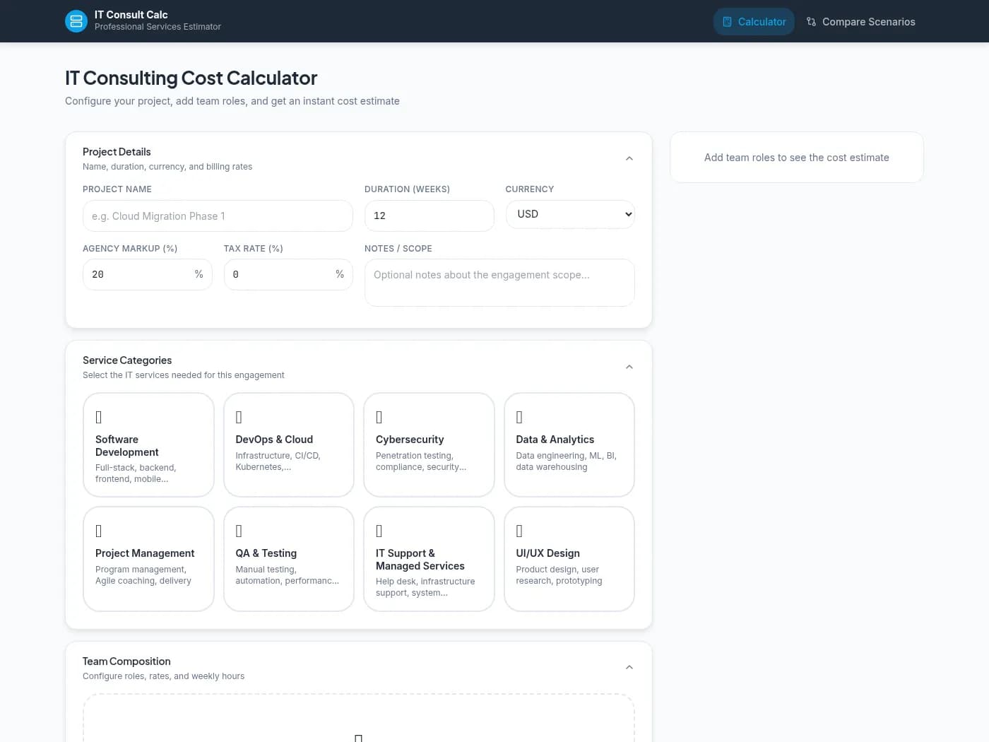 IT Consulting Calculator