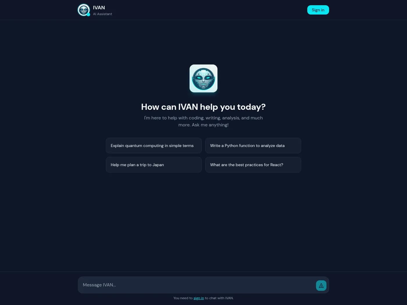 IVAN AI Chatbot