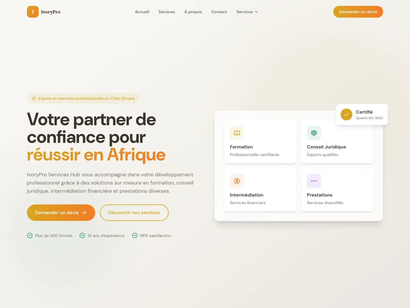 IvoryPro Services Hub