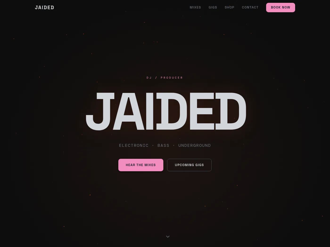 Jaided DJ Landing Page