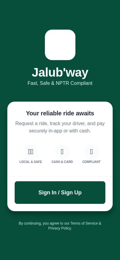 Jalub'way E-Hailing Web Platform