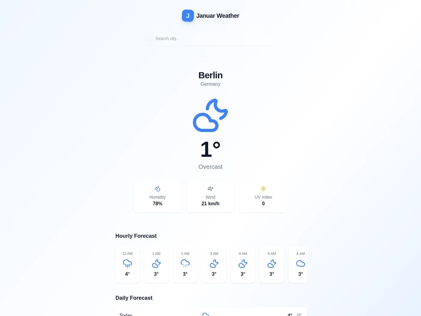 Januar Weather App
