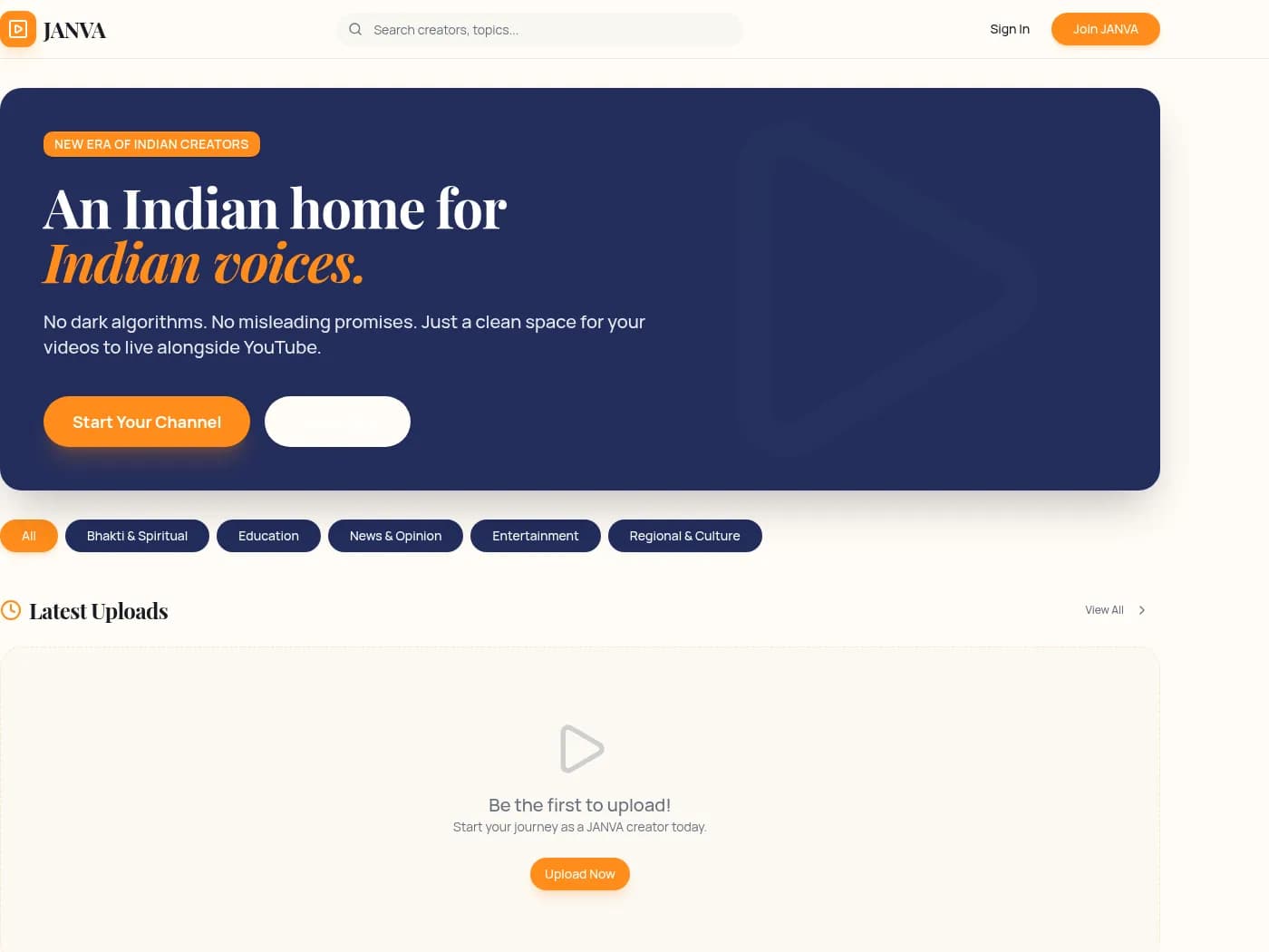 JANVA Creator Video Platform
