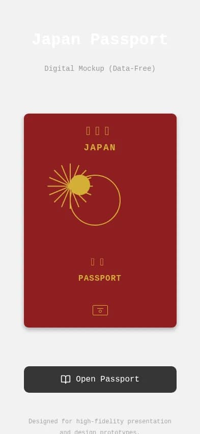 Japan Passport Mockup