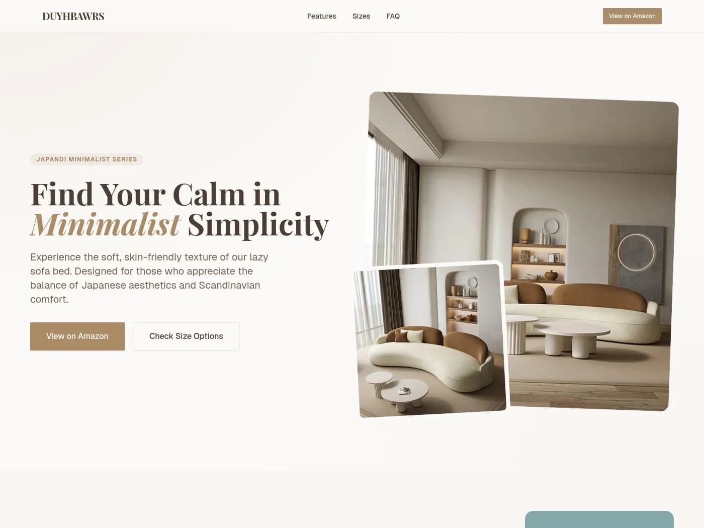 Japandi Sofa Landing Page