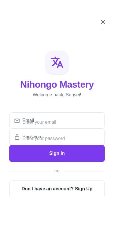 Nihongo Mastery App