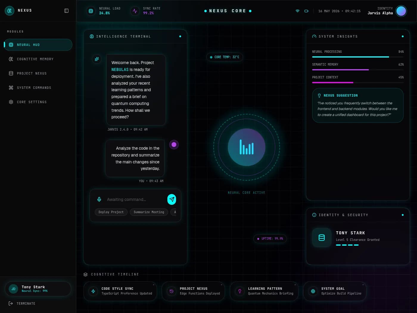 JARVIS UI Mockup