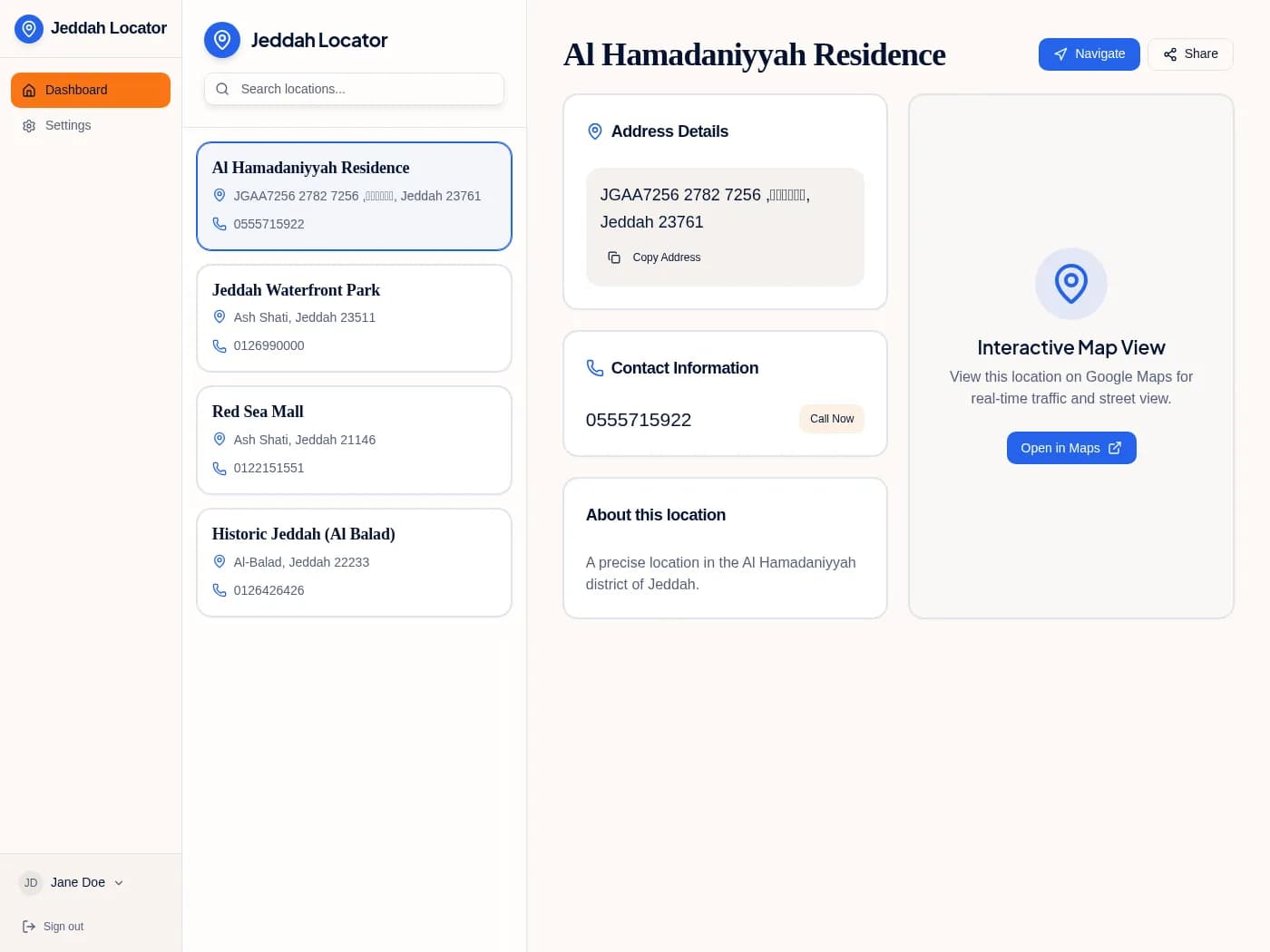 Jeddah Location Finder