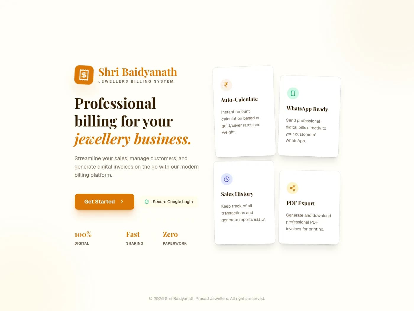 Baidyanath Jewellers Billing