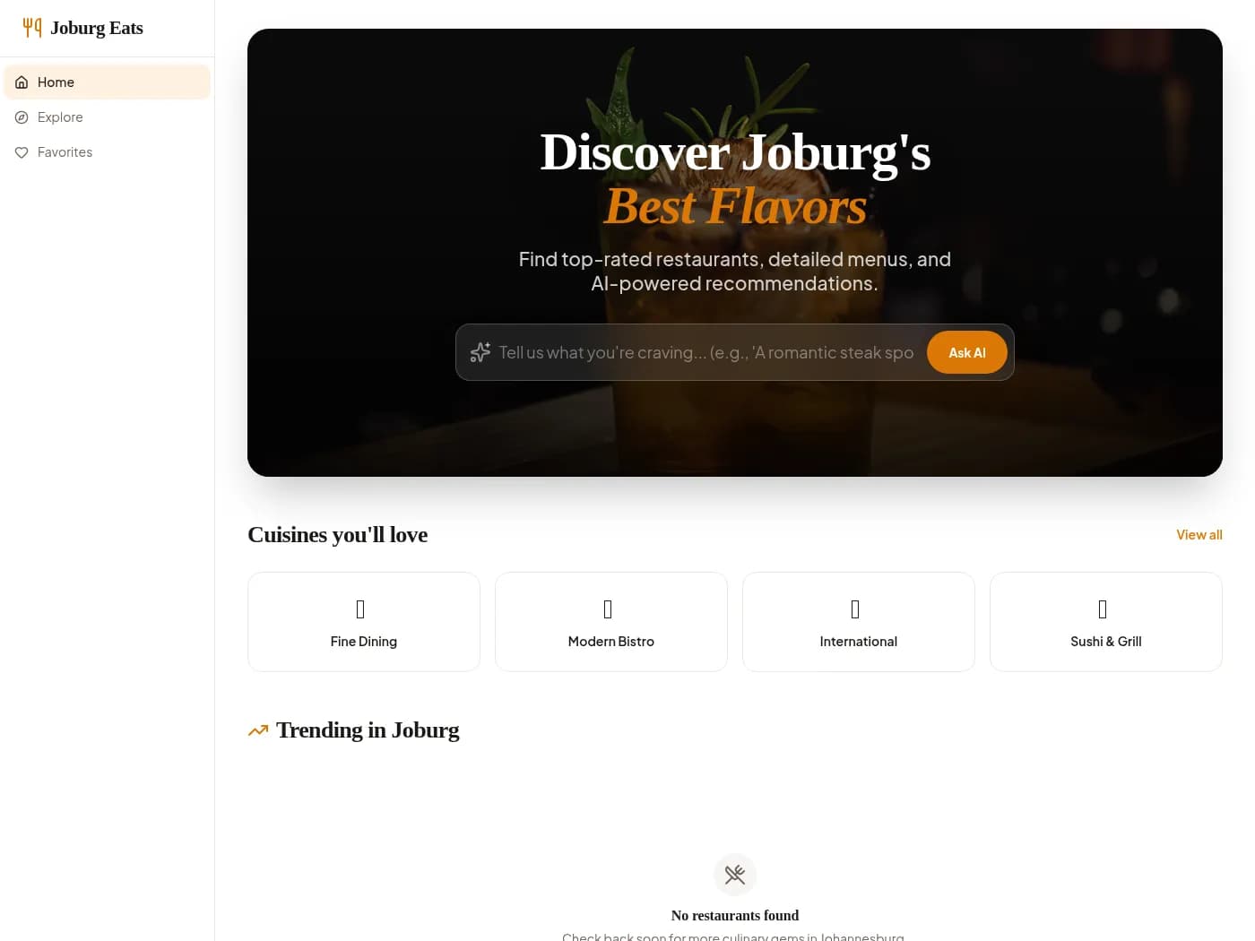 Joburg Eats Finder