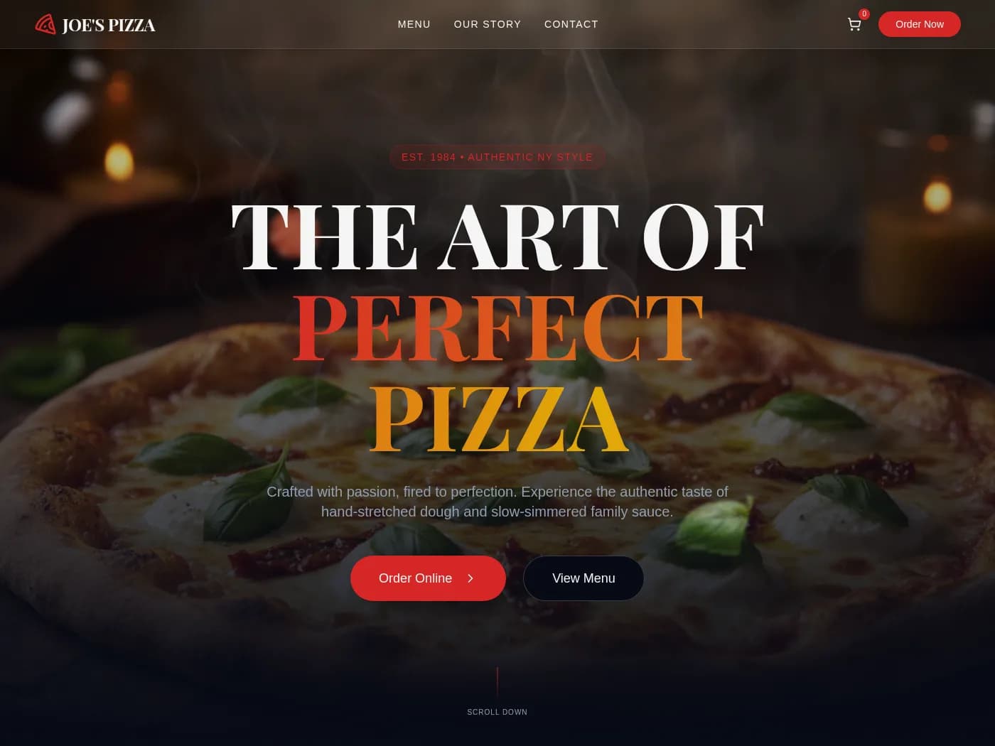 Joe's Pizza Web Experience